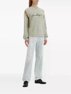 MAISON MARGIELA Logo Print Cut-out Sweater - Grey
