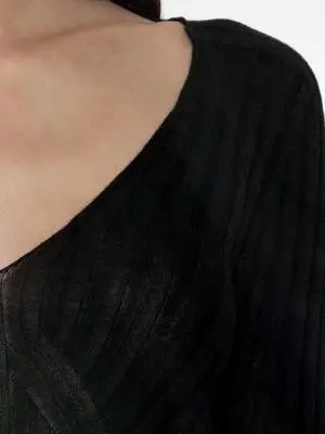 JIL SANDER Ribbed Knit V-neck Sweater