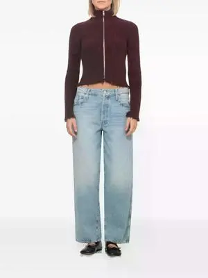 MAISON MARGIELA Frayed-hem Zip-fastening Cardigan - Brown