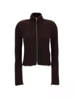 MAISON MARGIELA Frayed-hem Zip-fastening Cardigan
