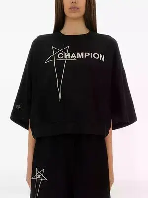 Rick Owens Logo Print Cropped T-shirt