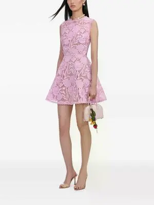 SELF-PORTRAIT Floral Lace Sleeveless Mini Dress