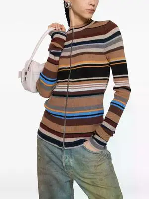 Acne Studios Striped Zip-up Cardigan