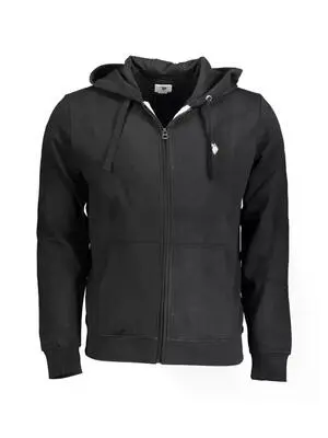 U.s. Polo Assn. Zip-up Hoodie With Embroidered Logo - Black