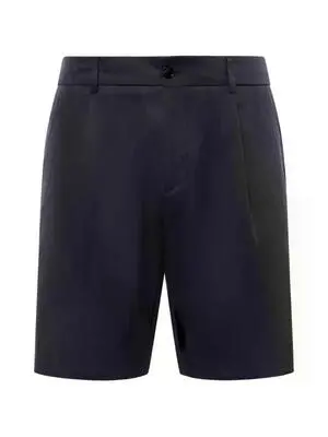 BE ABLE Pleated Elasticated-waist Shorts - Blue