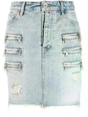 BEN TAVERNITI UNRAVEL PROJECT Zip Pockets Denim Skirt