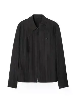 Burberry Pinstriped Wool Harrington Jacket