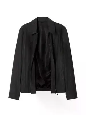 Burberry Pinstriped Wool Harrington Jacket