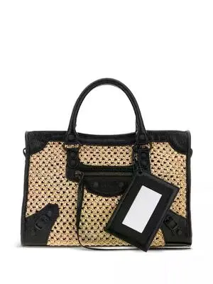 Balenciaga Small Le City Raffia Tote Bag