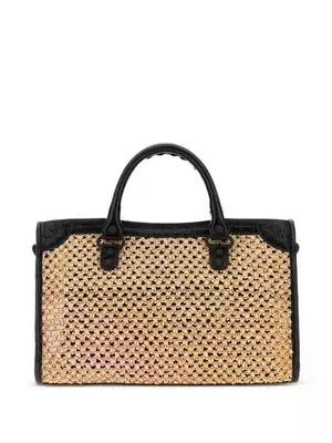 Balenciaga Small Le City Raffia Tote Bag