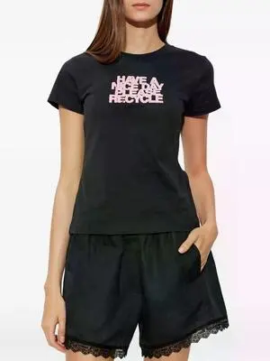 GANNI Cotton Graphic Print T-shirt