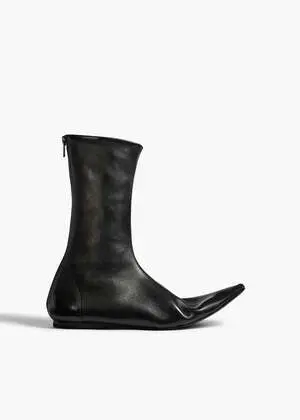 Khaite Marlene Stretch Nappa Leather Mid-calf Boot - Black