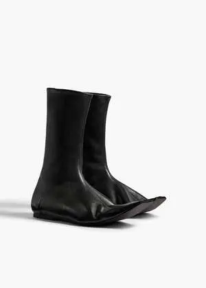Khaite Marlene Stretch Nappa Leather Mid-calf Boot - Black