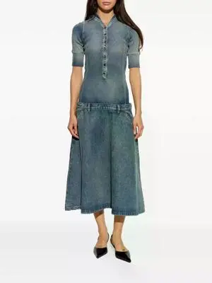 DIESEL® Ribbed-knit Panelled Midi Dress