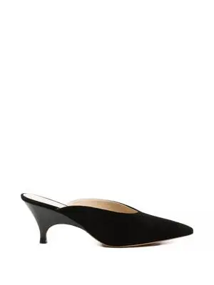 Le Monde Beryl Petra Suede Heeled Mules - Black