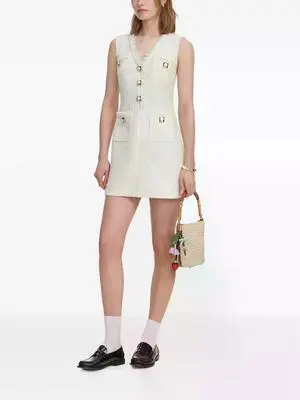 SELF-PORTRAIT Bouclé Frayed-edge Mini Dress