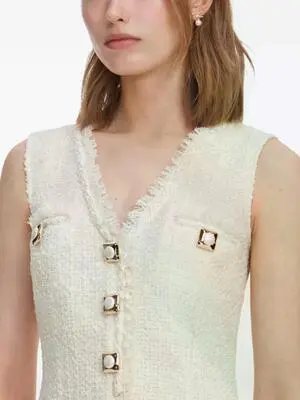 SELF-PORTRAIT Bouclé Frayed-edge Mini Dress