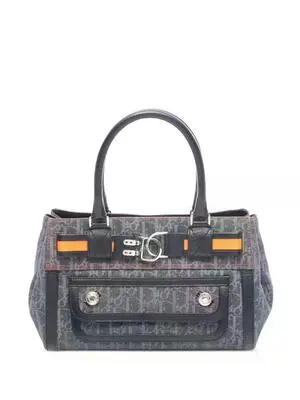 Dior Trotter Flight Line Denim Handbag - Grey