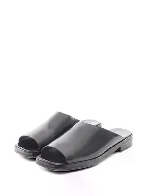 THE ROW Square-toe Leather Slip-on Sandals
