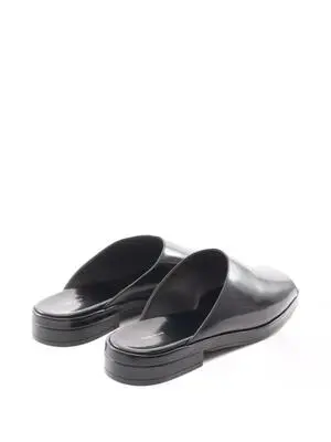 THE ROW Square-toe Leather Slip-on Sandals