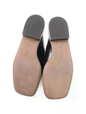 THE ROW Square-toe Leather Slip-on Sandals