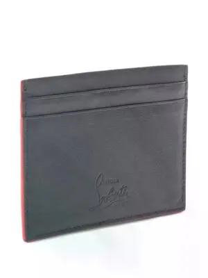 CHRISTIAN LOUBOUTIN 2010s Kios Spike-stud Leather Card Case - Black
