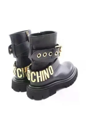 Moschino Buckle-detail Combat Boots