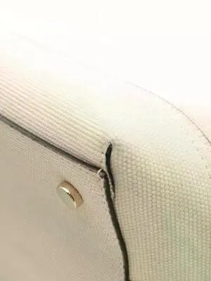 JIMMY CHOO Leather Trimmed Canvas Tote Bag