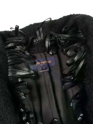LOUIS VUITTON Silk Bouclé Fringe Cocoon Jacket