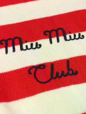 Miu Miu Striped Logo-embroidered Sweater
