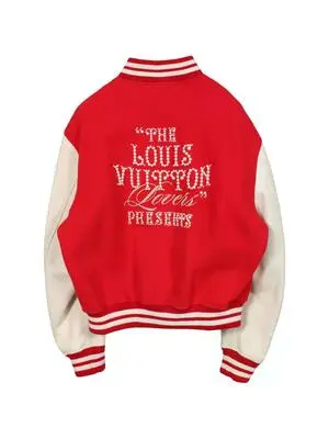 LOUIS VUITTON Wool Varsity Blouson Jacket With Swarovski Crystal Embellishments