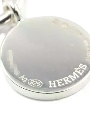 Hermès Tone Engraved Logo Coin Pendant Necklace