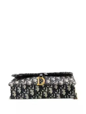 Dior Saddle Pouch Wallet On Chain - Blue