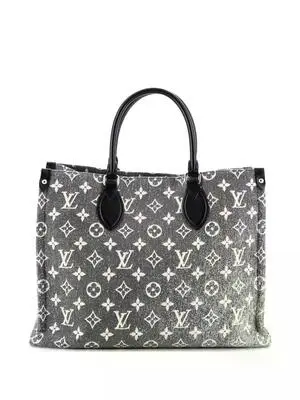 LOUIS VUITTON Onthego Mm Monogram Jacquard Denim Shoulder Bag