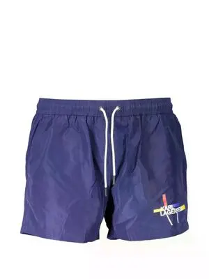 Karl Lagerfeld Logo-print Drawstring Swim Shorts - Blue
