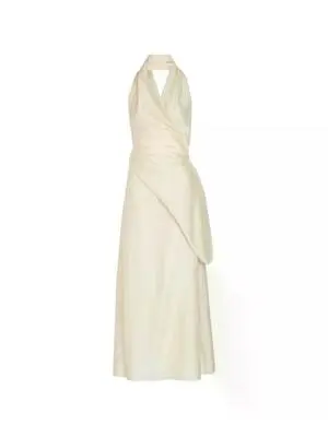SOLAQUA Antonella Draped Maxi Dress - White