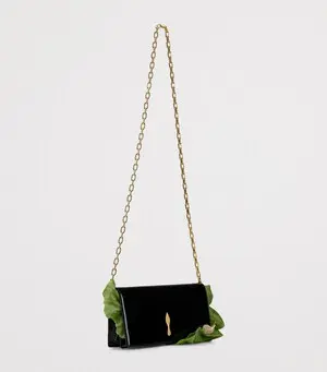 CHRISTIAN LOUBOUTIN Bettina Snail Embellished Patent Leather Clutch Bag - Black