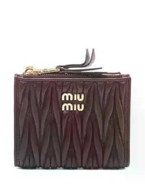 Miu Miu Matelassé Bi-fold Wallet - Red
