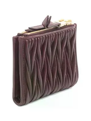 Miu Miu Matelassé Bi-fold Wallet - Red