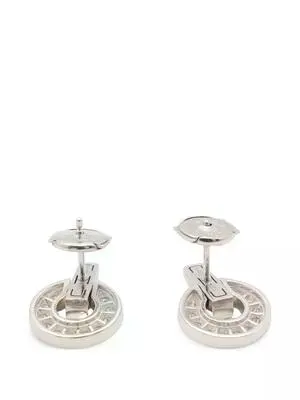 BVLGARI 18k White Gold Diamond Open-work Earrings - Silver