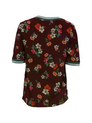 Maje Floral Print Ruched Top