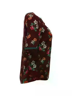 Maje Floral Print Ruched Top