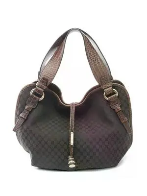Celine Macadam Croc-embossed Leather Handbag