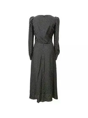 Alessandra Rich Polka-dot Ruffled Silk Dress