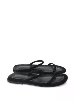 TOTEME The City Suede Slides - Black