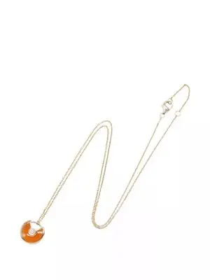 Cartier Gold Carnelian Diamond Necklace - Pink