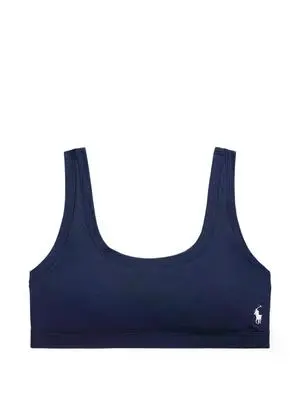 Polo Ralph Lauren Logo-embroidered Scoop-neck Bra - Blue