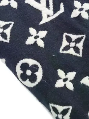 LOUIS VUITTON Monogram Jacquard Crew Neck Sweater - Blue