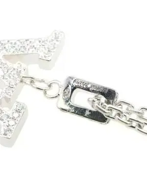 LOUIS VUITTON 18k White Gold Diamond Initials Pendant Necklace