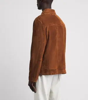Brioni Lambskin Suede Bomber Jacket - Brown